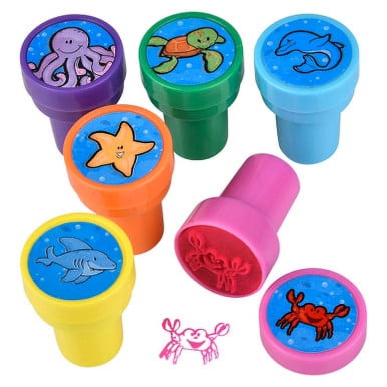 Lot Of 24 Sea Ocean Animal Creature Kids Mini Stampers - 1.5 - Walmart.com