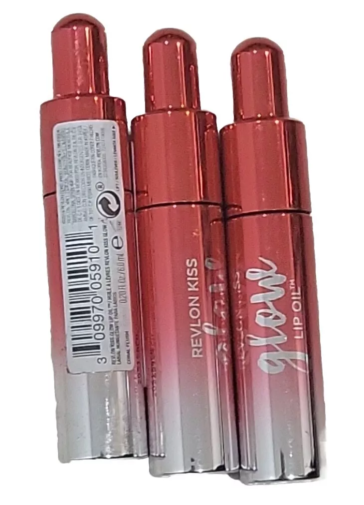 [Lot Of 3]Revlon Kiss Glow Lip Oil 0.20 Fl Oz Each #005 Coral Flush. - Walmart.com