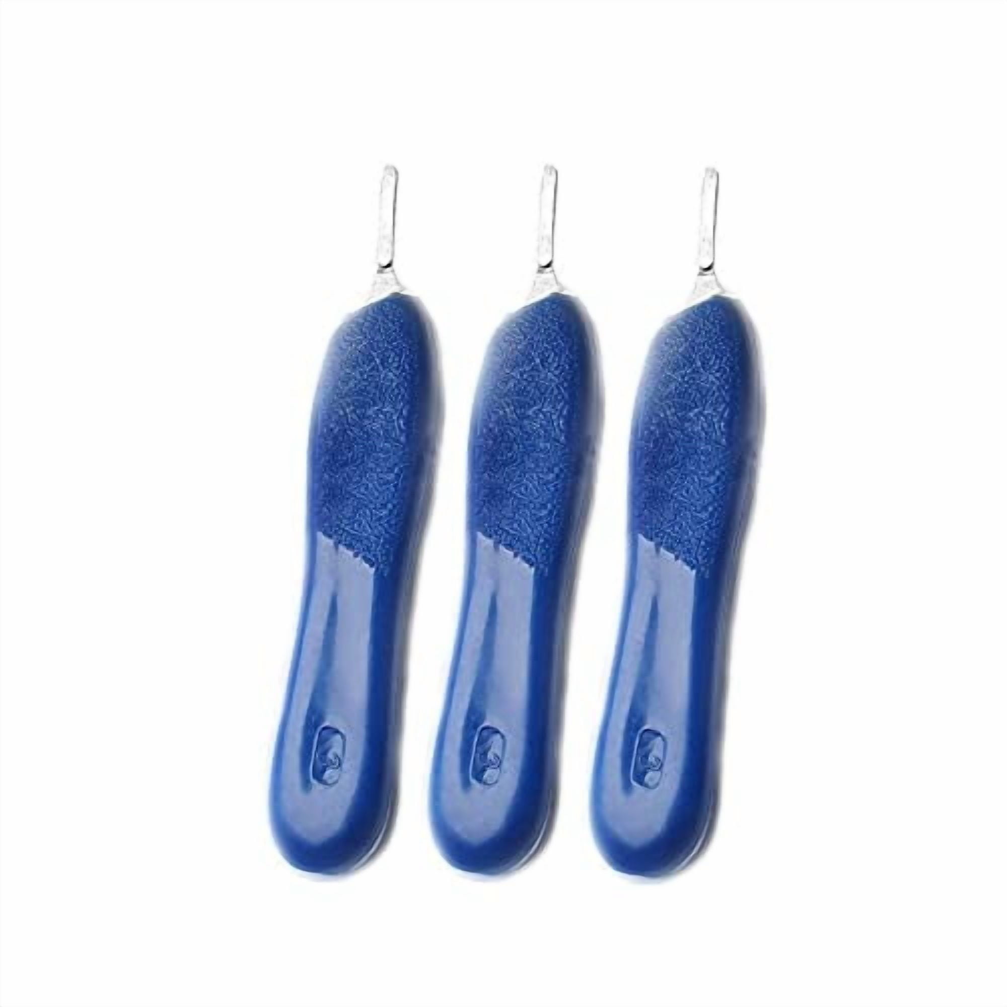Lot Of 3 Scalpel Handle #3, Blue Plastic Grip - Fitting Blades #10 Thru ...