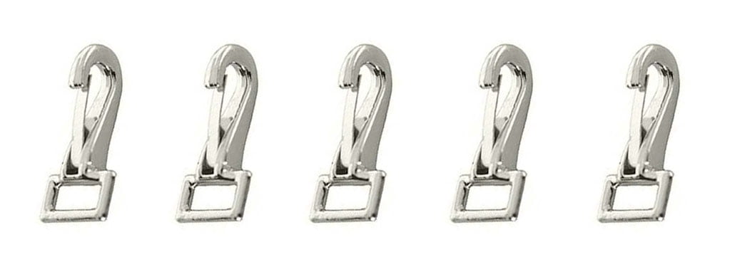 Lot Of (5) 1/2" x 1-1/2" Nickel Platedd Loop-Eye Spring Loaded Snaps ...