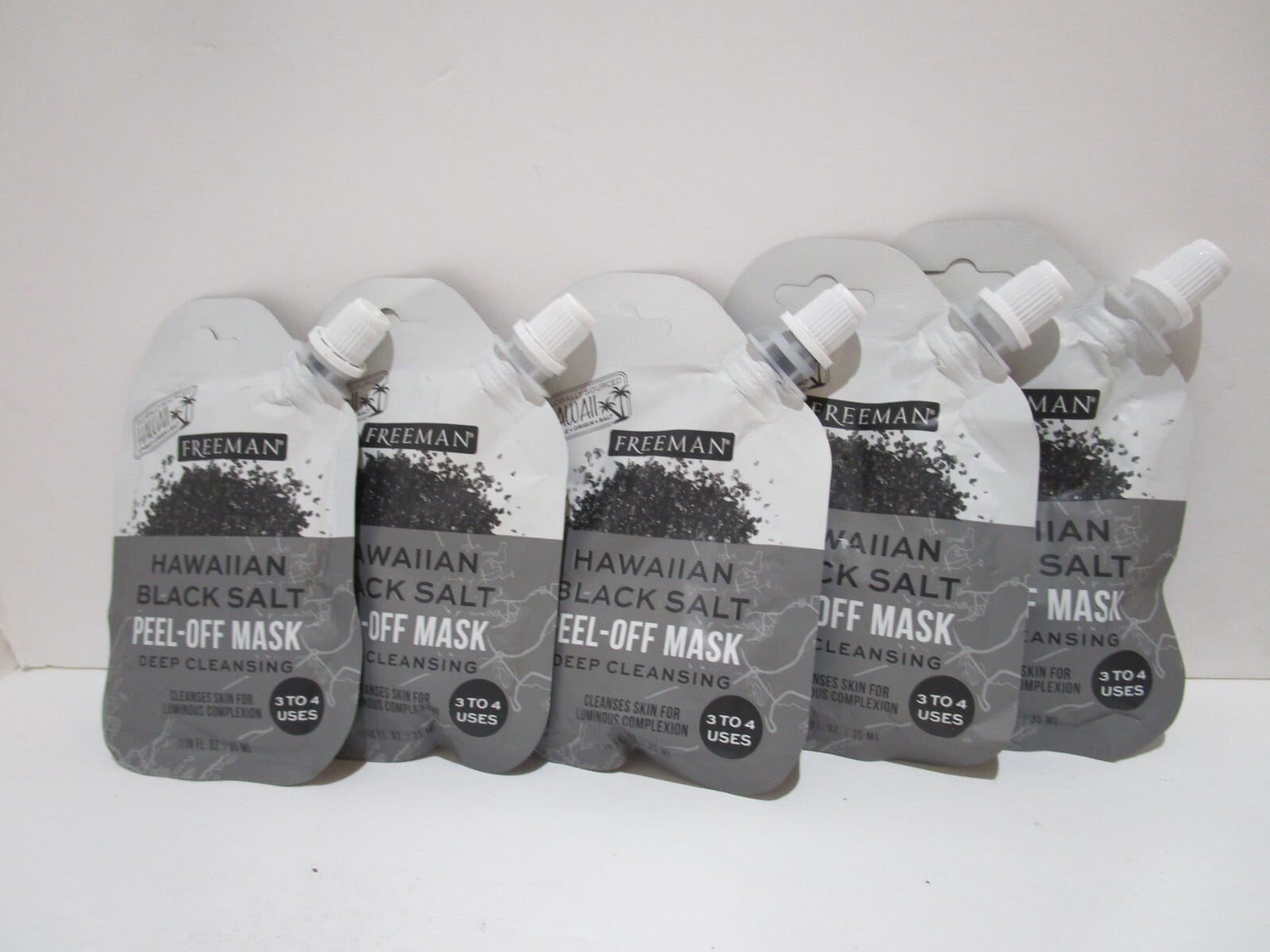 Lot Of 5 FREEMAN BEAUTY Hawaiian Black Salt Peel-Off Mask 1.18 fl oz ...