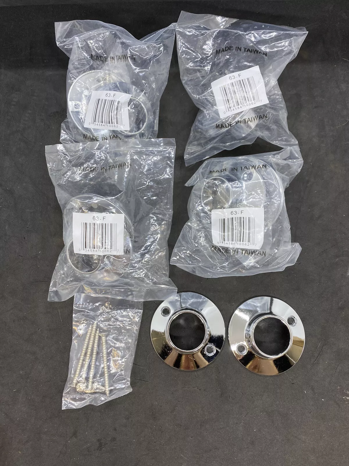 Lot Of 5 Moen 63-F Shower Rod Flange Kit For 1" Rod, Chrome, 2 Per Pack ...
