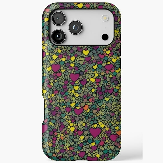 Lot Of Colorful Hearts Tough Cover iPhone Case 11 to 17 Pro Max ...