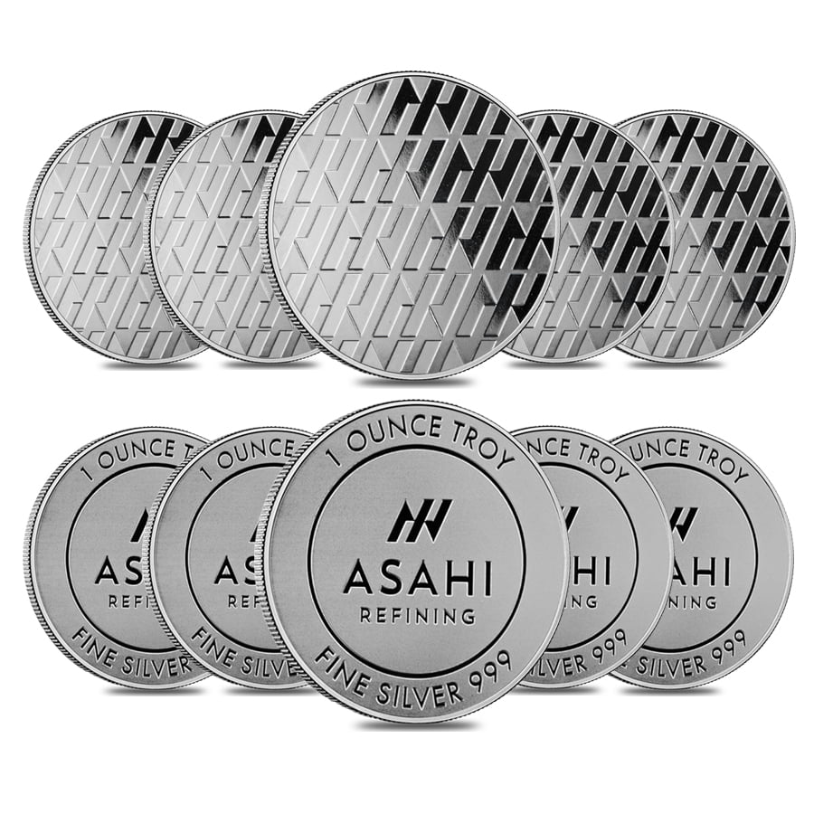 Asahi 1 oz Silver Round .999 Fine - Lot of 10 - Walmart.com