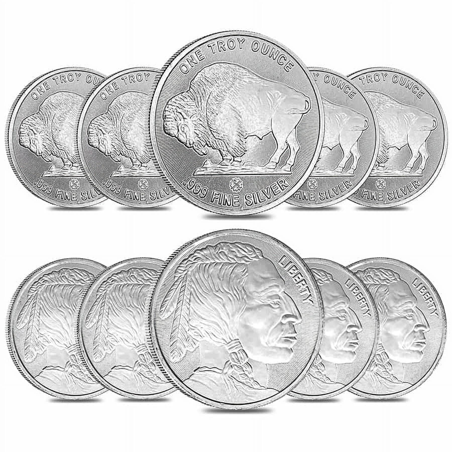 Pack of 10 - 1 oz Buffalo Silver Rounds, .999 Fine Silver, by Private ...
