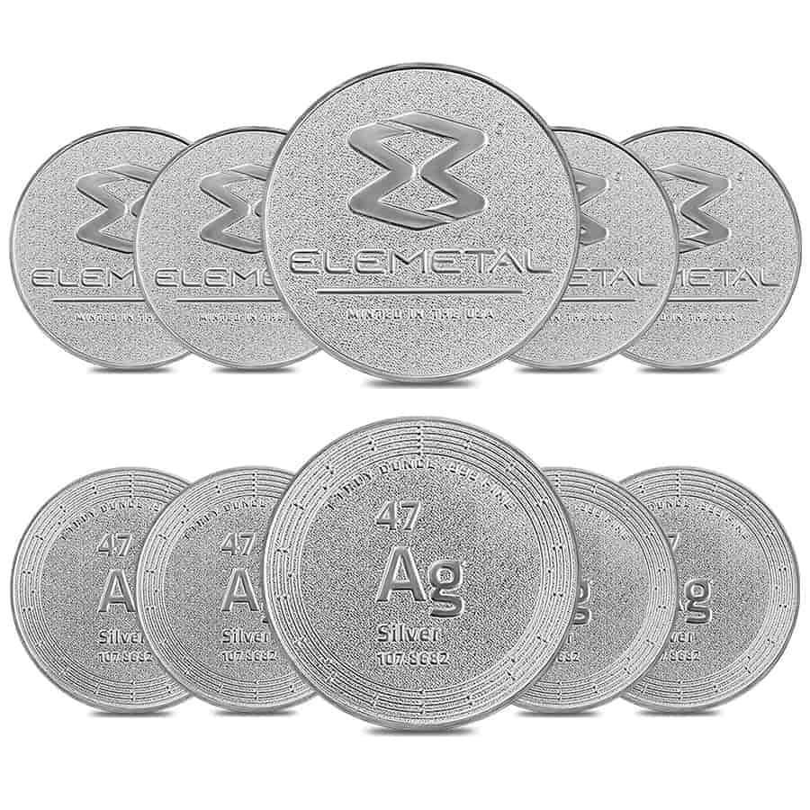 Lot of 10 - 1 oz Elemetal Silver Round .999 Fine - Walmart.com