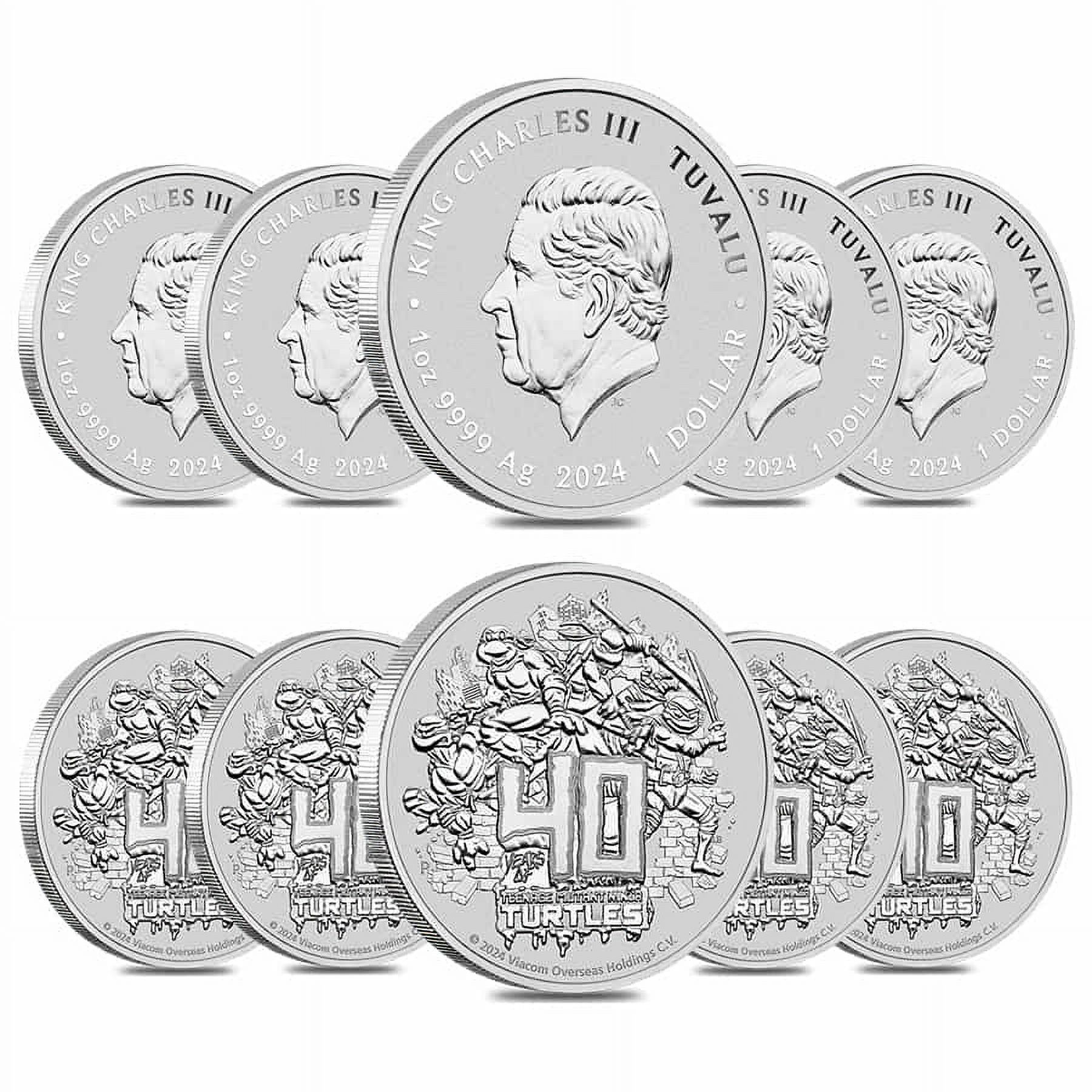Lot of 10 - 2024 1 oz Tuvalu Teenage Mutant Ninja Turtles™ 40th Ann ...