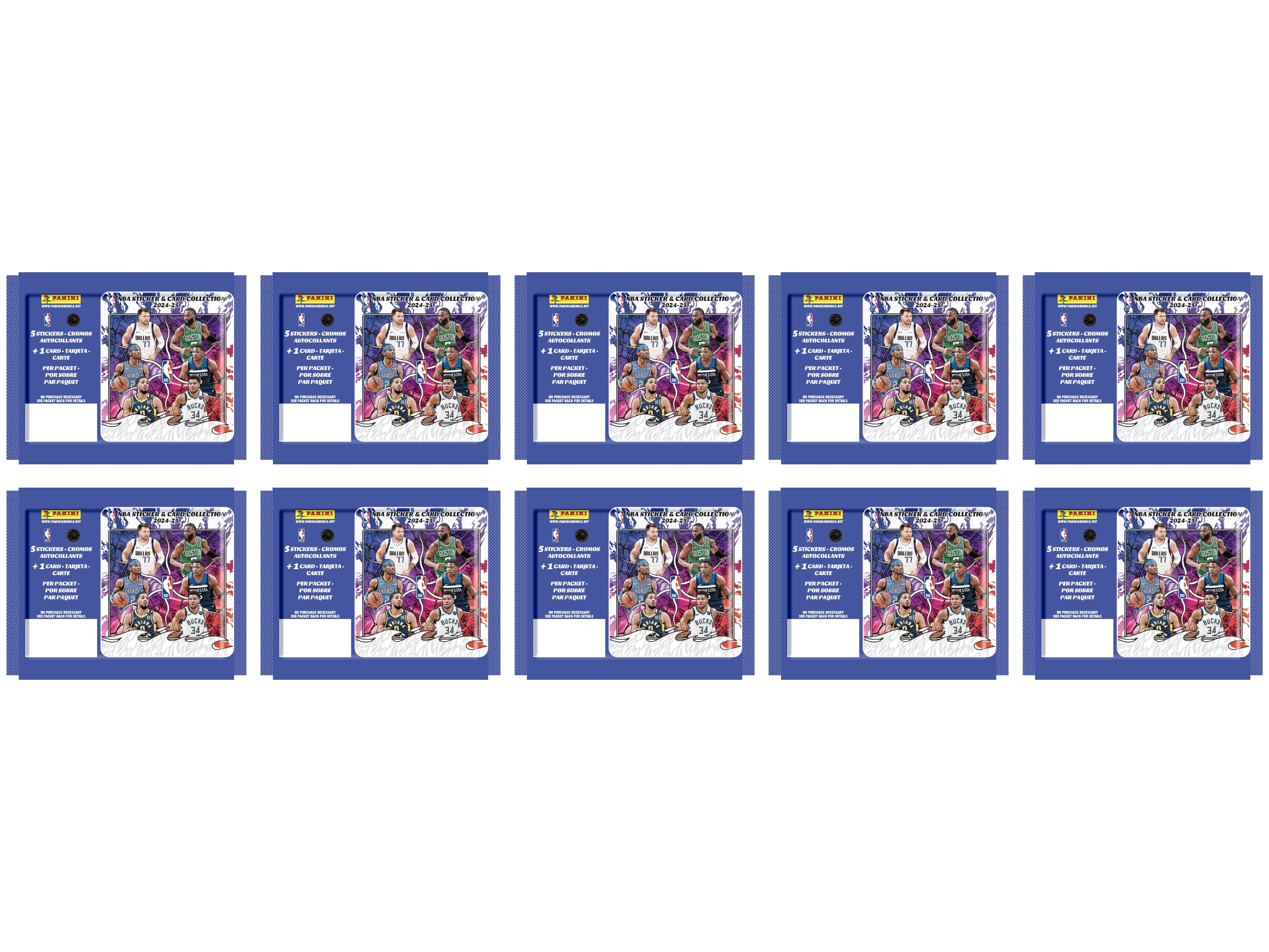Lot of (10) 2024-25 Panini NBA Sticker & Card Collection Packs ...