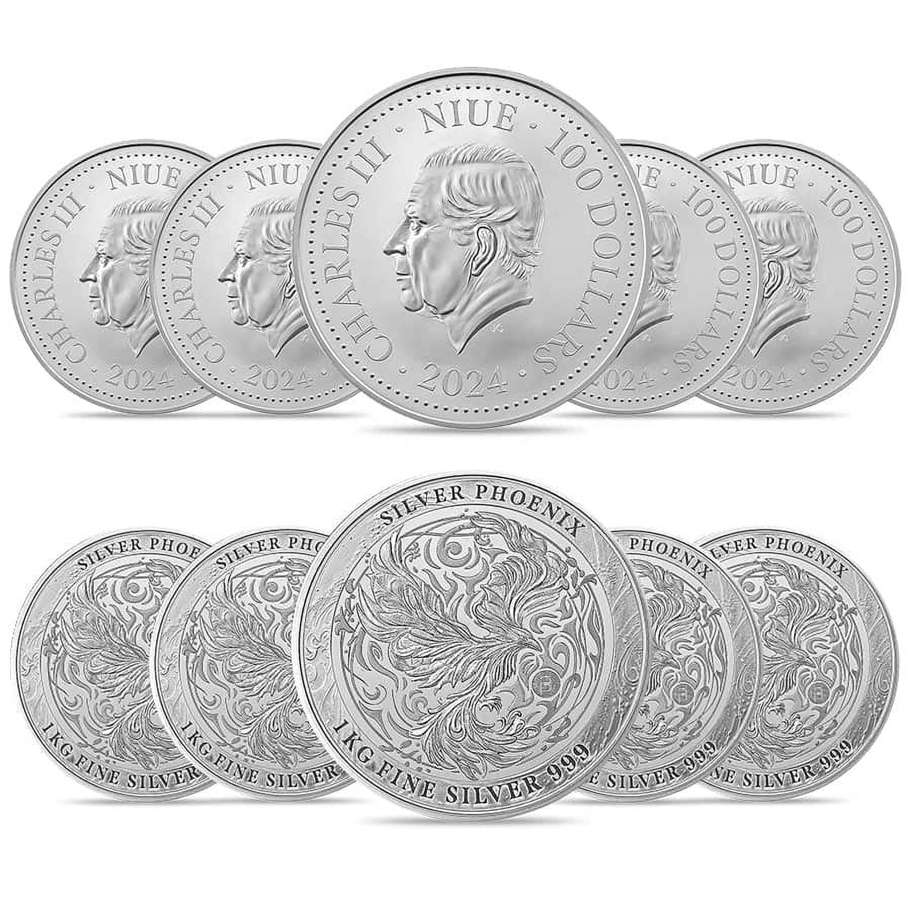 Lot of 10 - 2024 Niue 1 Kilo Phoenix Silver Coin .999 Fine - Walmart.com