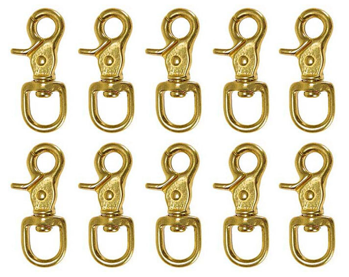 Lot of (10) 5/8" x 2-5/8" Solid Brass Swivel Round Eye Trigger Snaps 40344-10 - Walmart.com