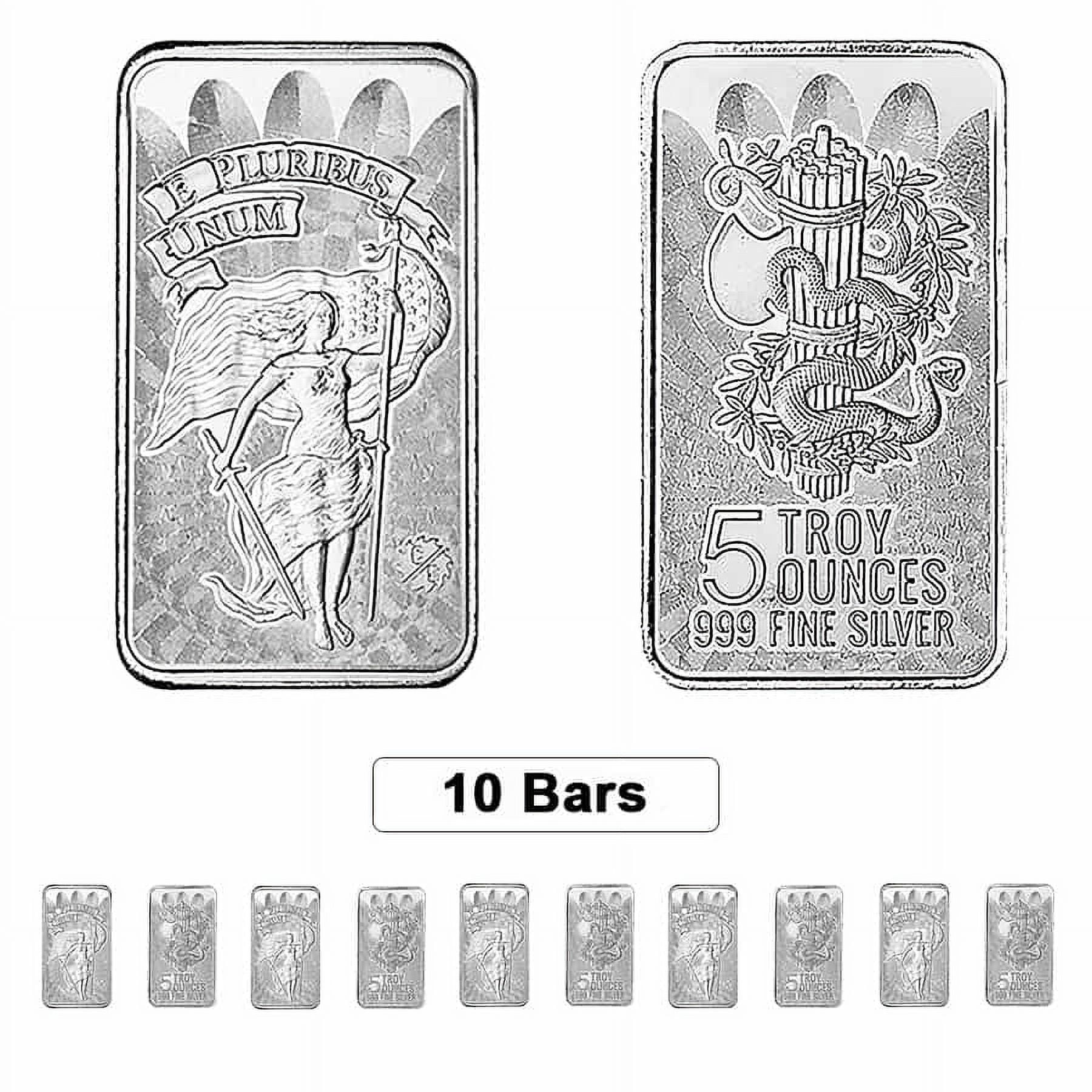 Private Mint Unity Silver Bar - Lot of 10, 5 oz .999 Fine Silver, New ...