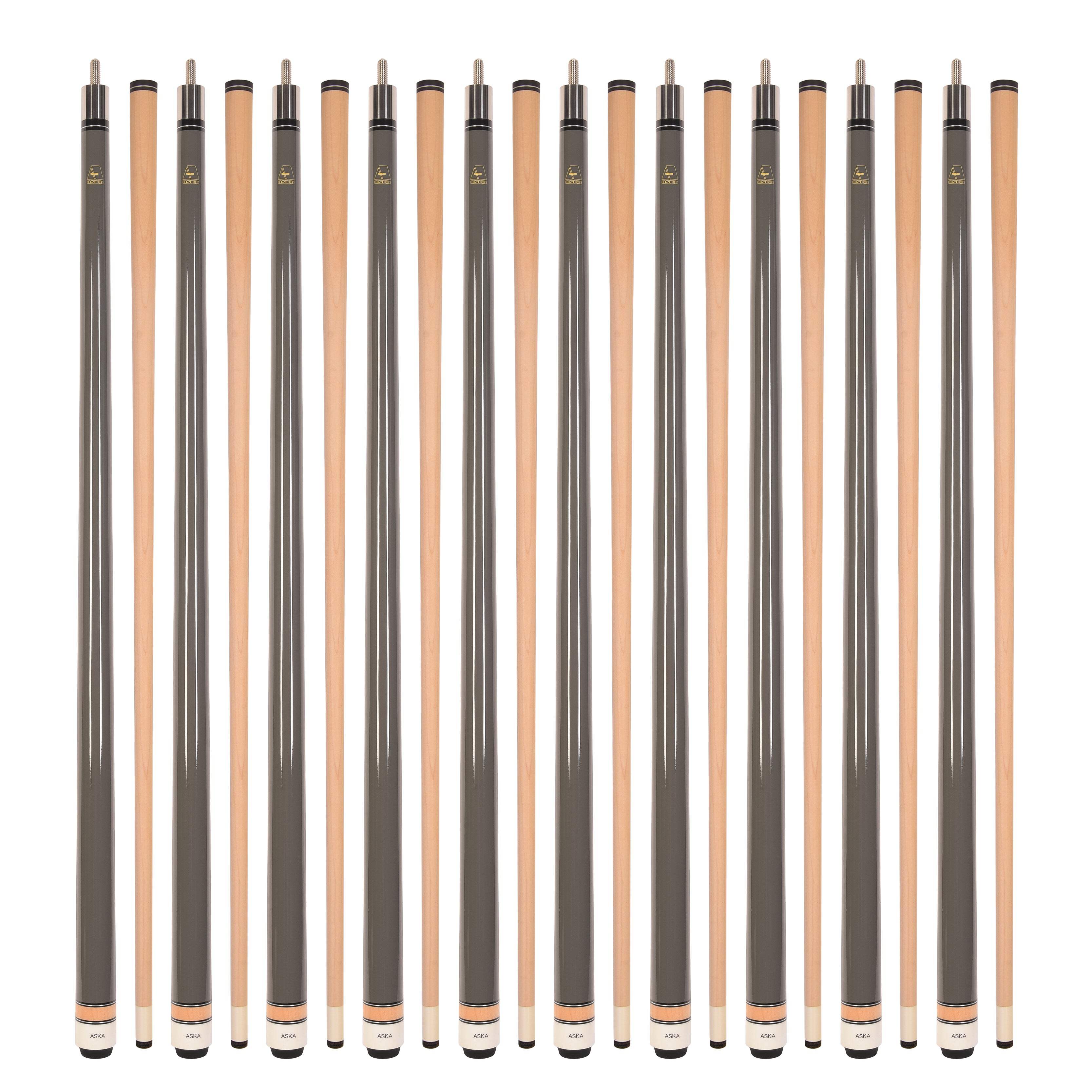 Lot of 10 ASKA L3 Billiard Pool Cues, 58" Hard Rock Canadian Maple ...