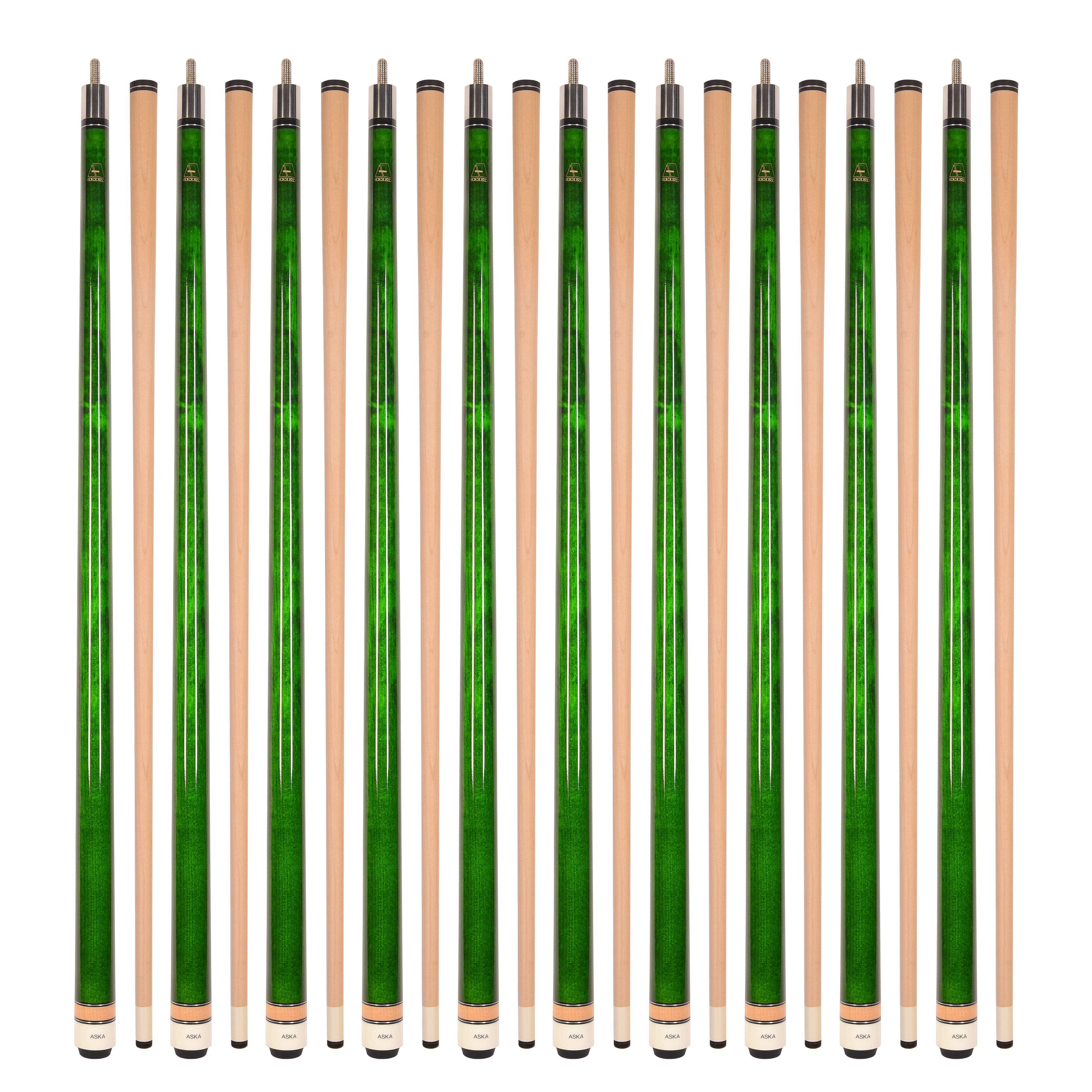 Lot of 10 ASKA L3 Billiard Pool Cues, 58" Hard Rock Canadian Maple ...