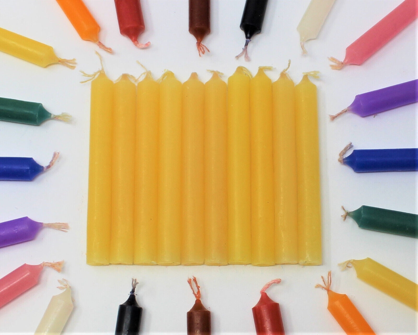 Lot of 10 Chime Spell Candles: Yellow, Mini 4" (NEW) Pagan, Wicca ...