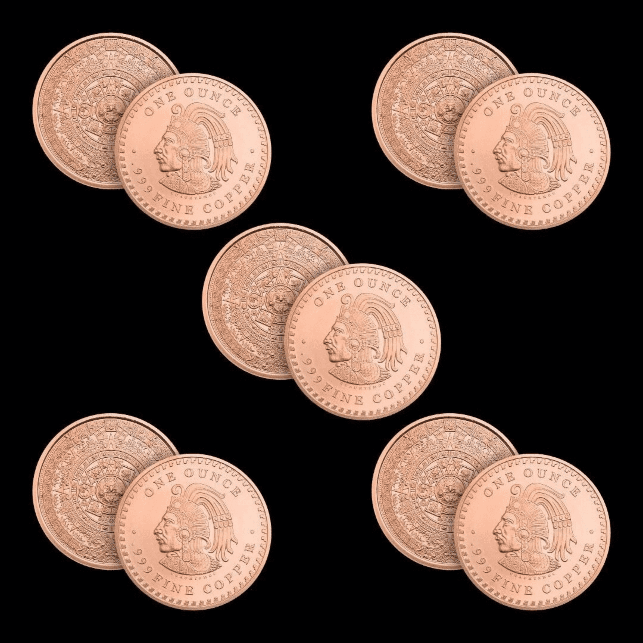 (Lot of 10) Golden State Mint (GSM) Aztec Mayan Calendar 1 oz Copper ...