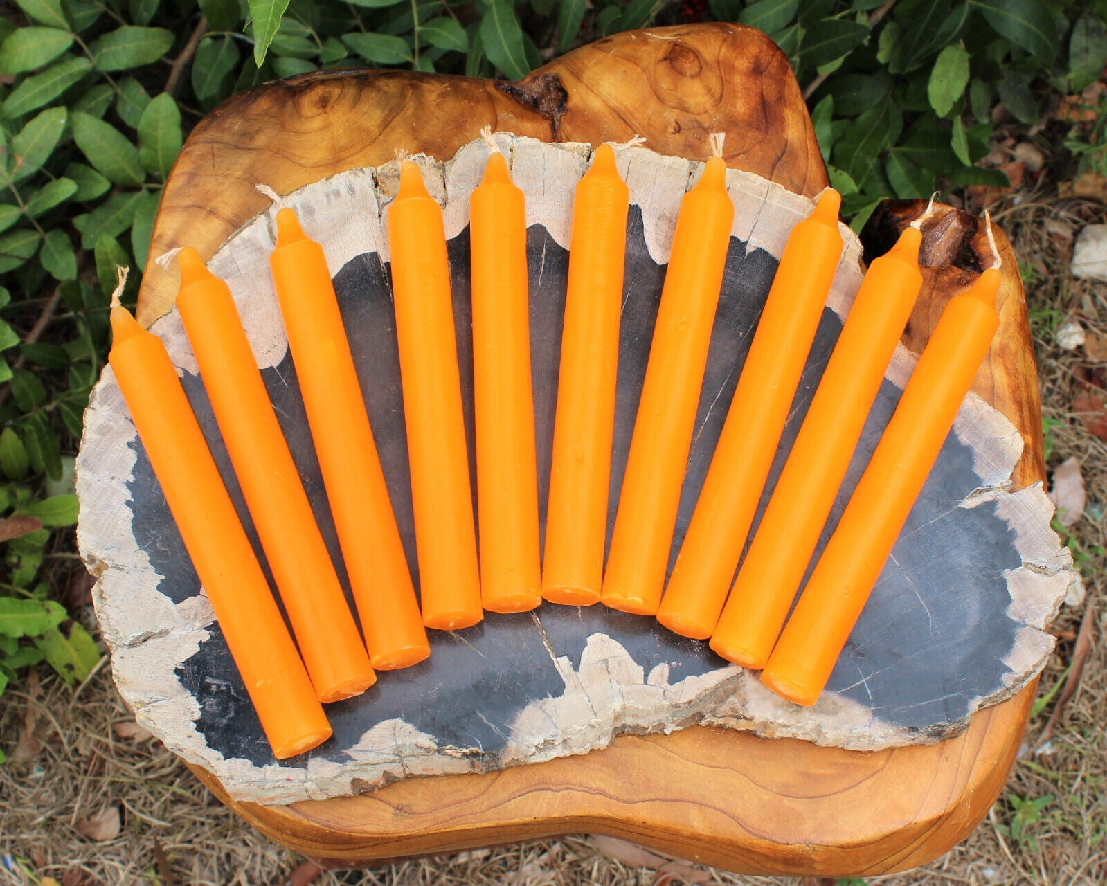 Lot of 10 x 6" Taper Spell Candles: ORANGE (Pagan Wicca Altar Household ...