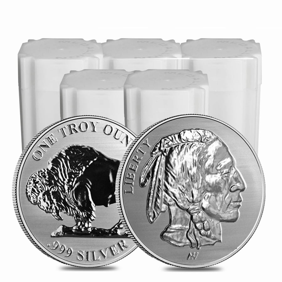 Lot of 100 - 1 oz Asahi Buffalo Design Reverse Proof Silver Round .999 ...
