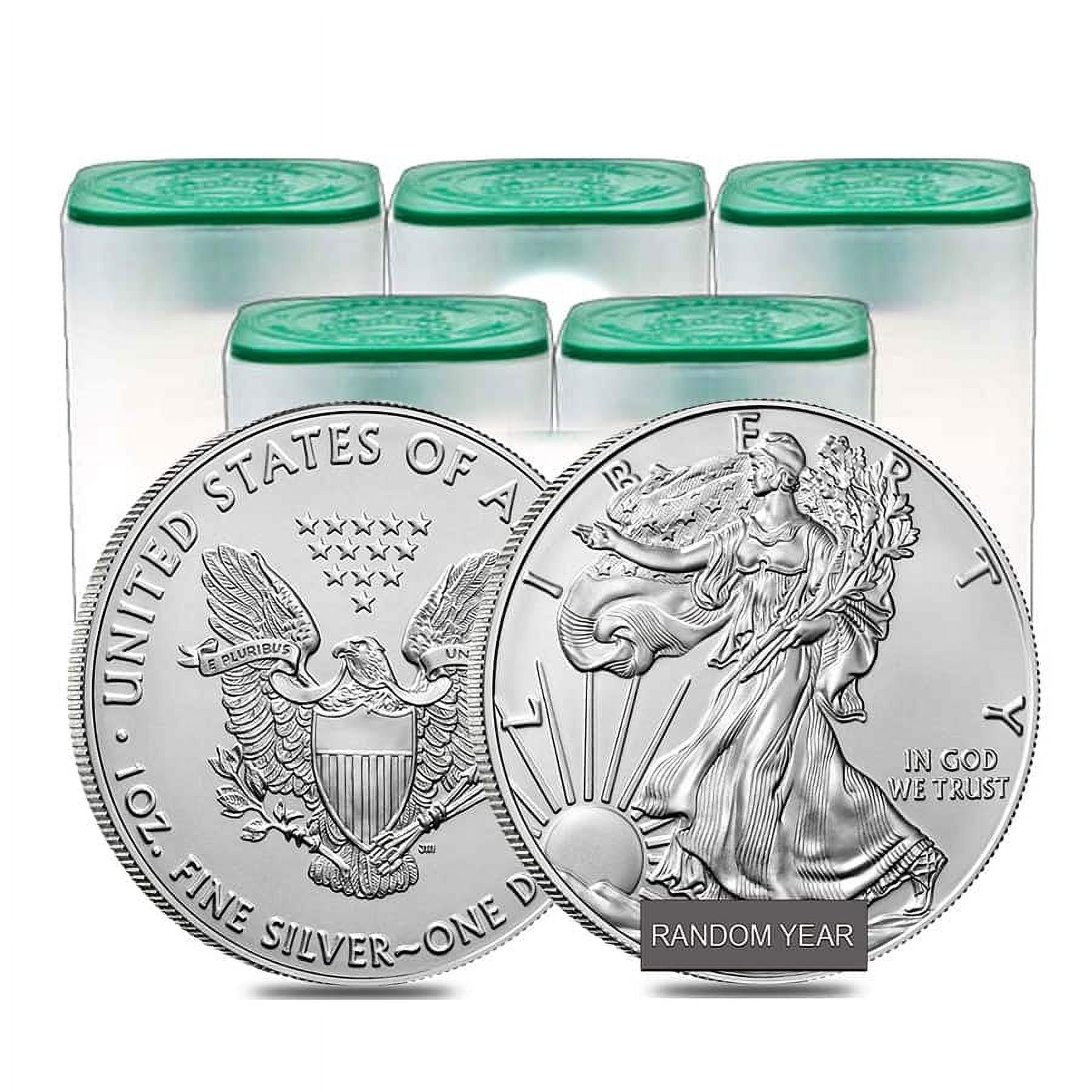 U.S. Mint Silver American Eagle 1oz Liberty Bullion Coin BU - Lot of 100 (Random Year) - Walmart.com