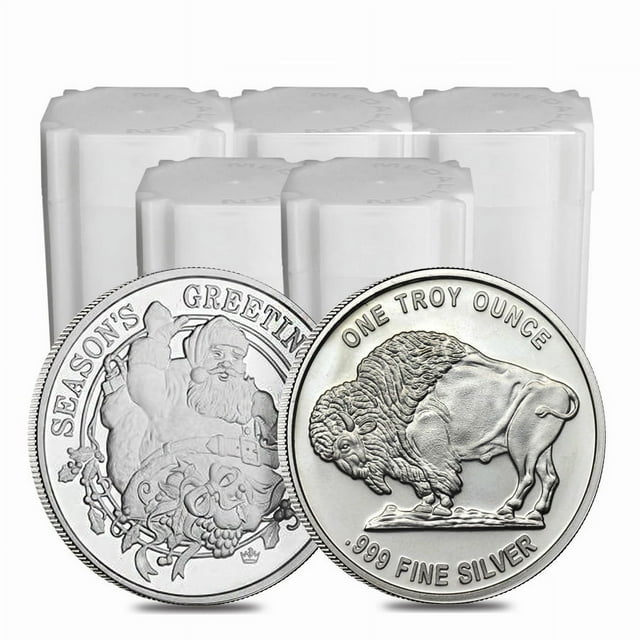 Lot of 100 - 1 oz Silver Generic Rounds .999 Fine (5 Tube,Lot of 20 ...