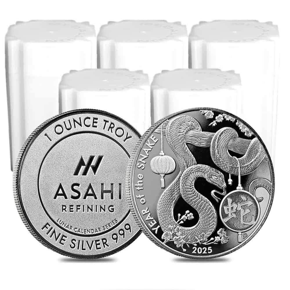 Lot of 100 - 2025 1 oz Asahi Lunar Snake Silver Round .999 Fine ...