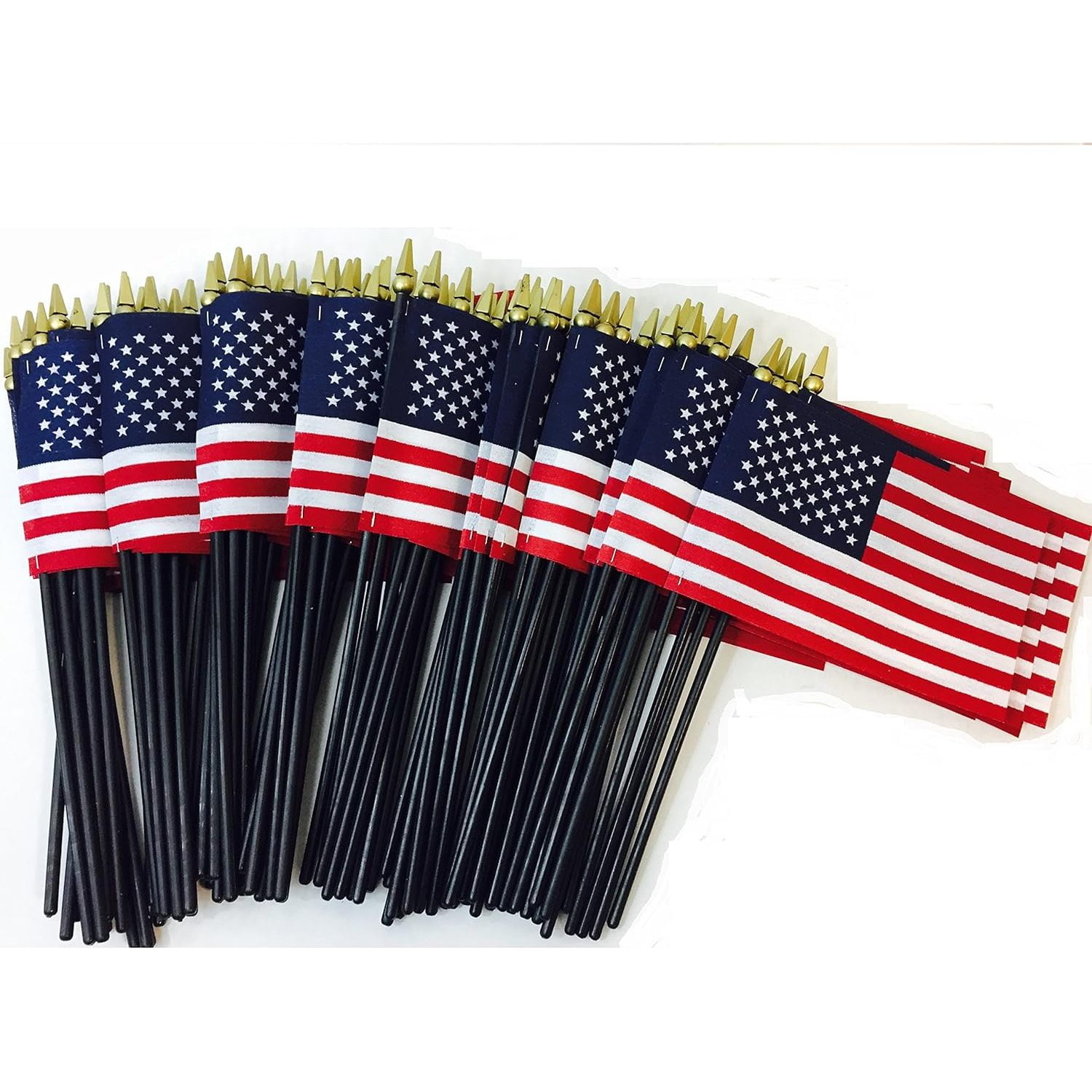 Lot of -100-4x6 Inch Deluxe Presidential US American Hand Held Stick ...