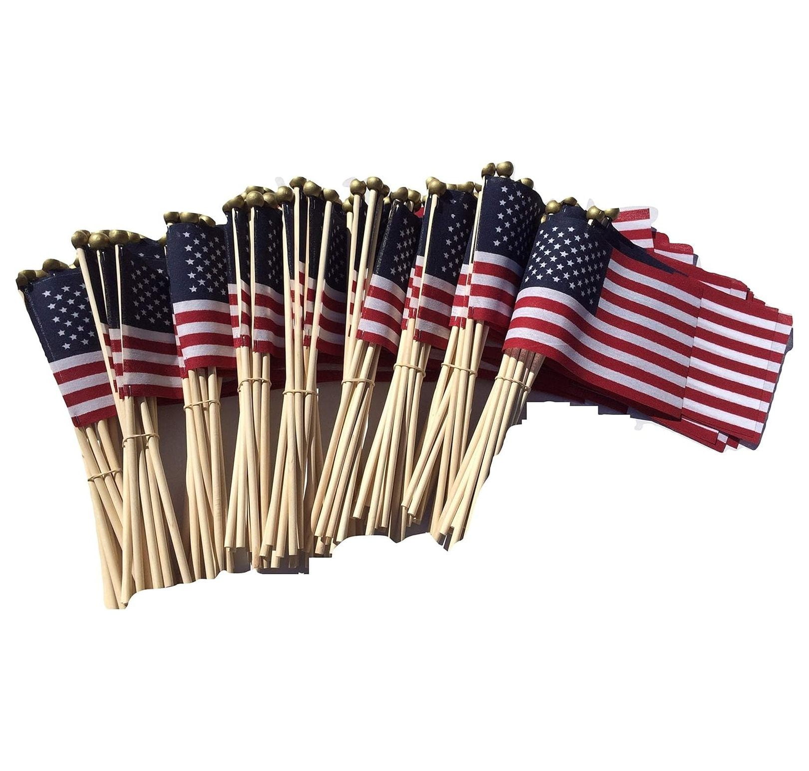 Lot of -100-4x6 Inch US American Hand Held Stick Flags Safety Top Made ...