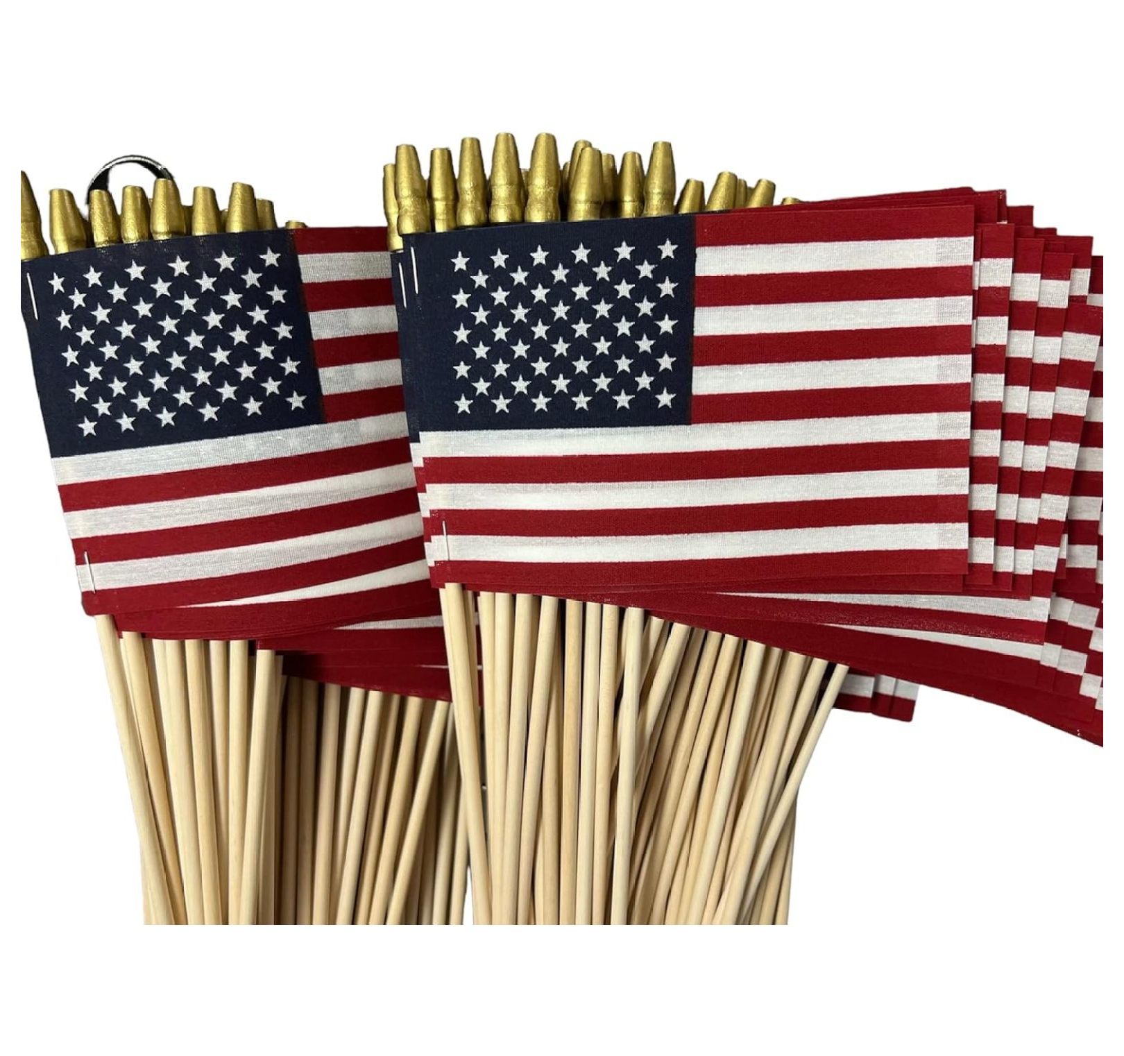 Lot of -100-4x6 Inch US American Hand Held Stick Flags With Spear Tip ...