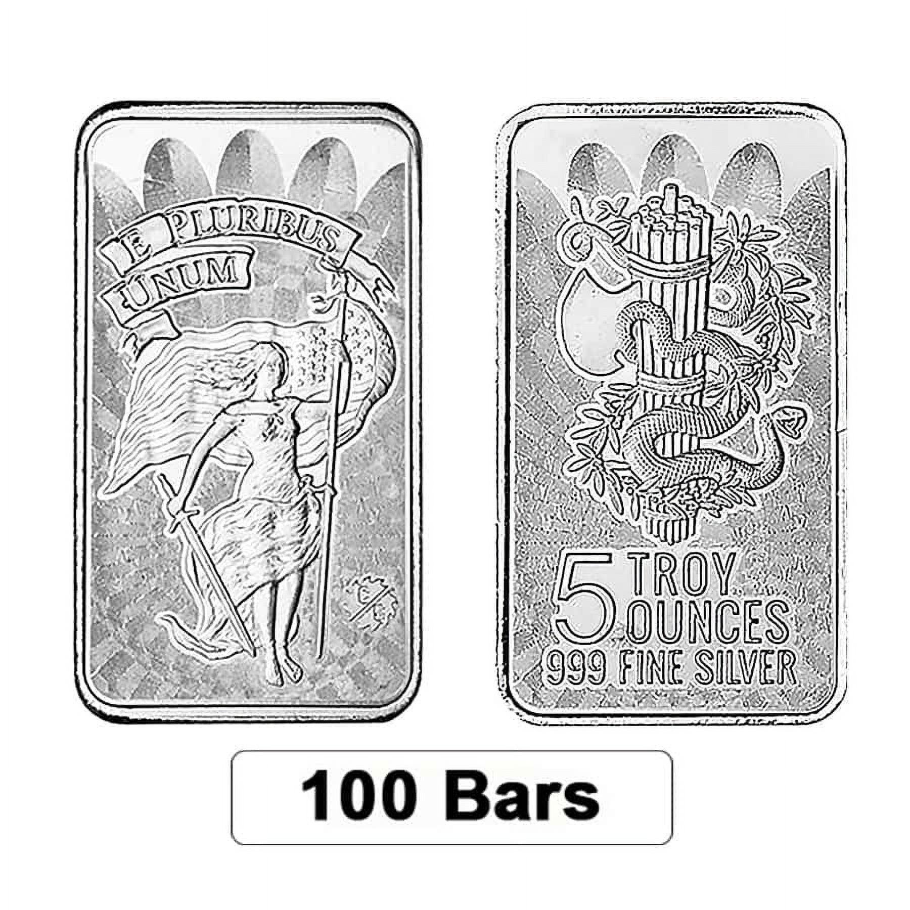 Lot of 100 - 5 oz Unity Silver Bar .999 Fine - Walmart.com