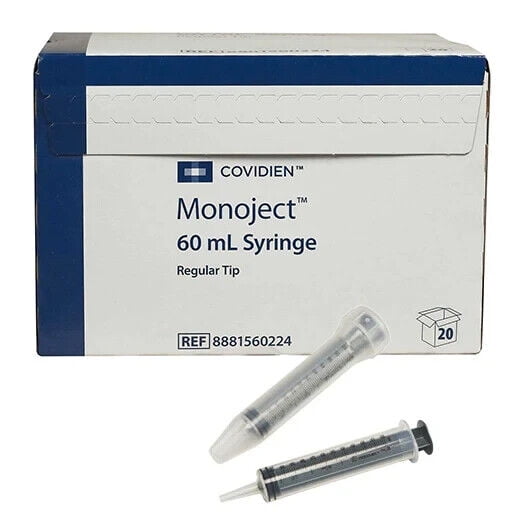 Lot of 100 Covidien Monoject 60mL Regular Tip Syringe Rigid Pack ...