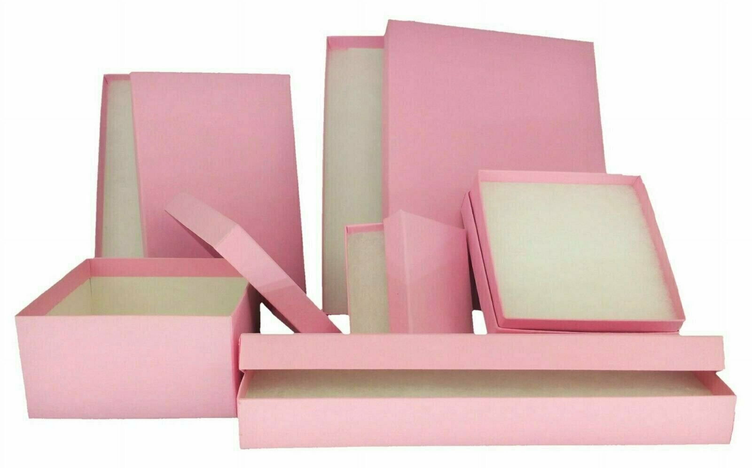 Lot of 100 Light Pink Kraft Cotton Filled Jewelry Packaging Gift Boxes ...