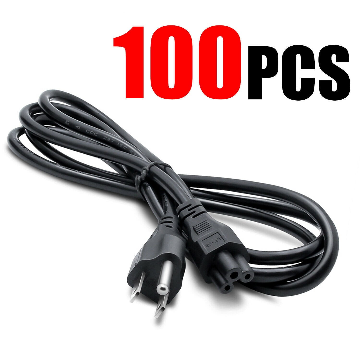 Lot of 100pcs 6ft PC 3-Prong Mickey Mouse AC Power Cord for Laptop, PC ...