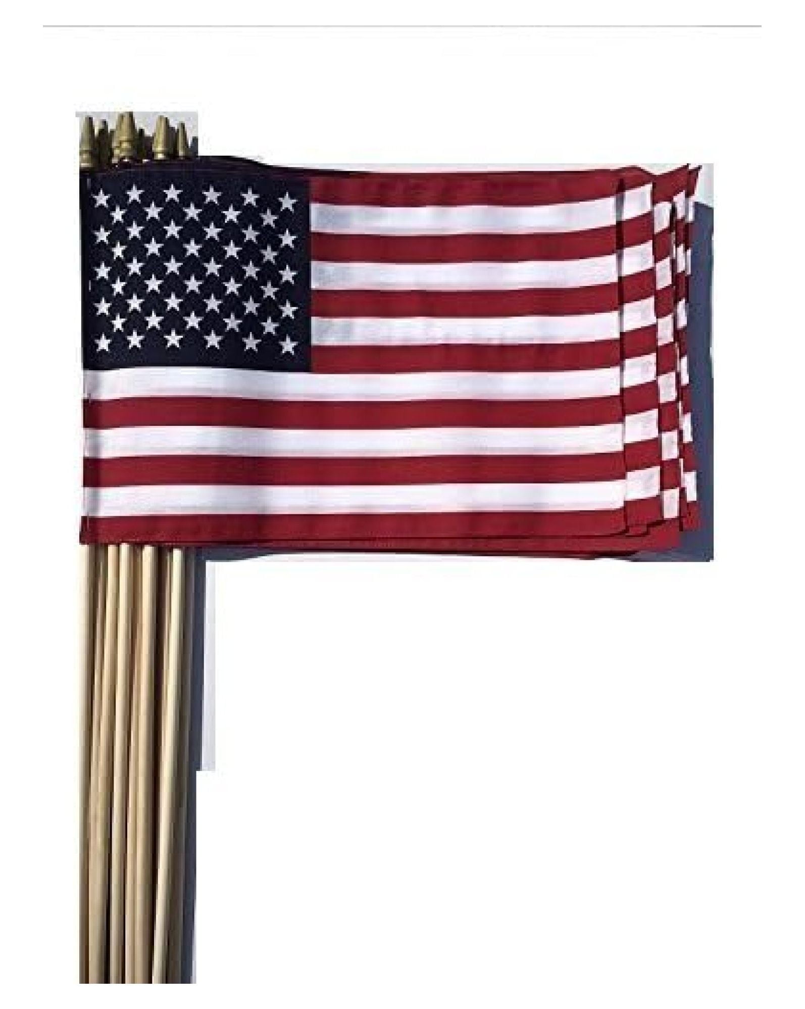 Lot of -12-12x18 Inch US American Hand Held Stick Flags Sewn Edges with ...