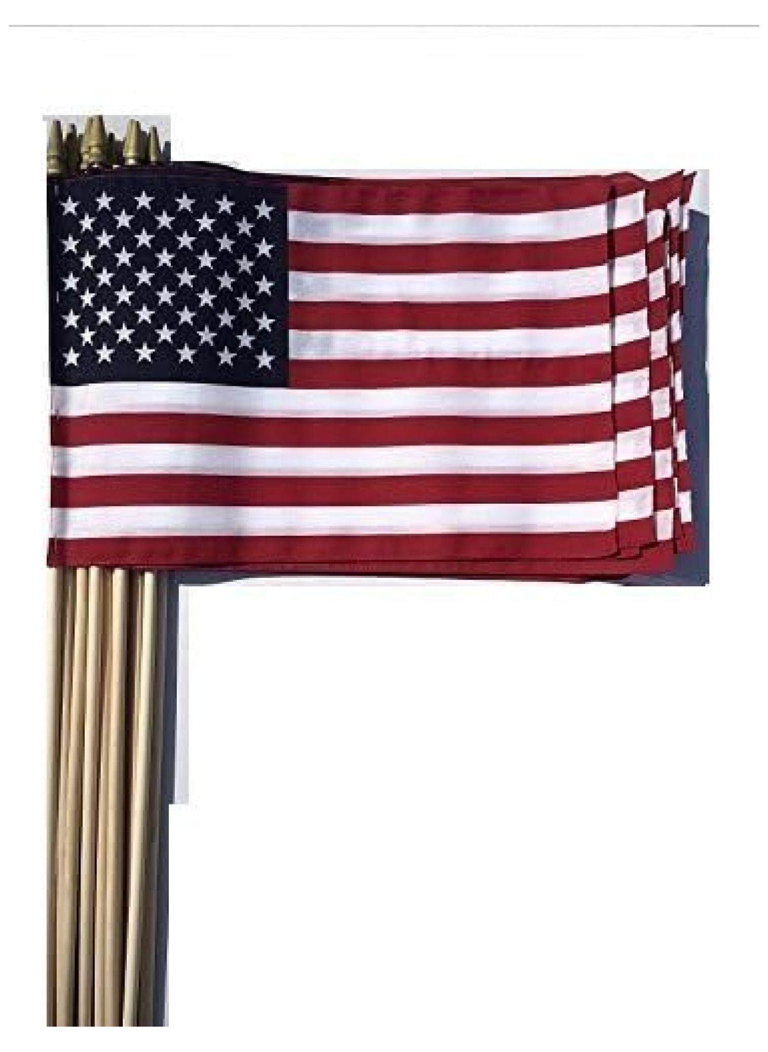 Lot of -12-12x18 Inch US American Hand Held Stick Flags Sewn Edges with ...