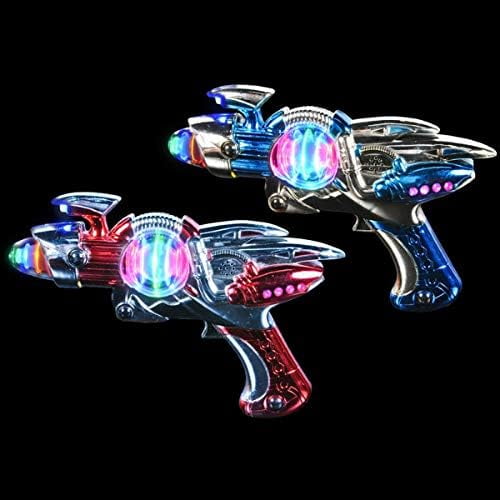 Lot of 12 Super Spinning Laser Space Gun with LED Lights and Sound ...