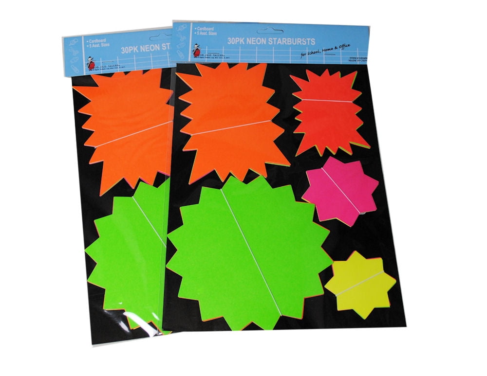 Lot of 120 Neon Starburst Bright Sign Tags Price Sale - Walmart.com