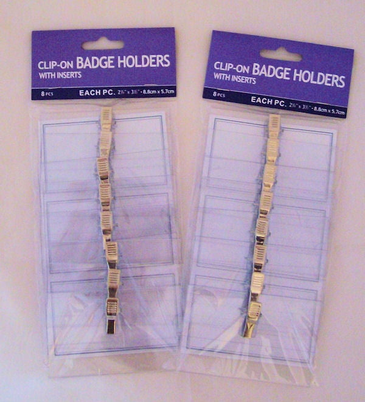 Set of 18 Clip-On Name Badge Holders with Card ID Inserts for ...