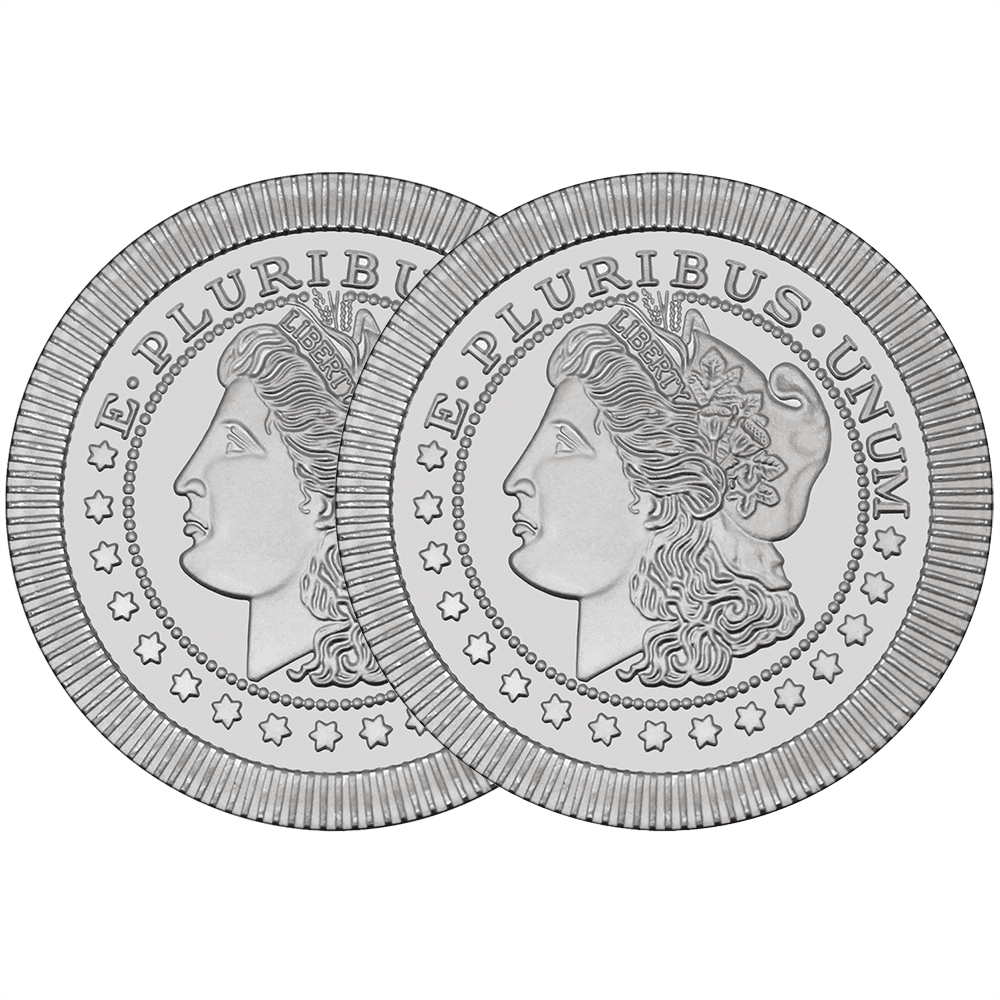 Lot of 2 - 1 Troy oz Morgan Stackable .999 Fine Silver Rounds - Walmart.com