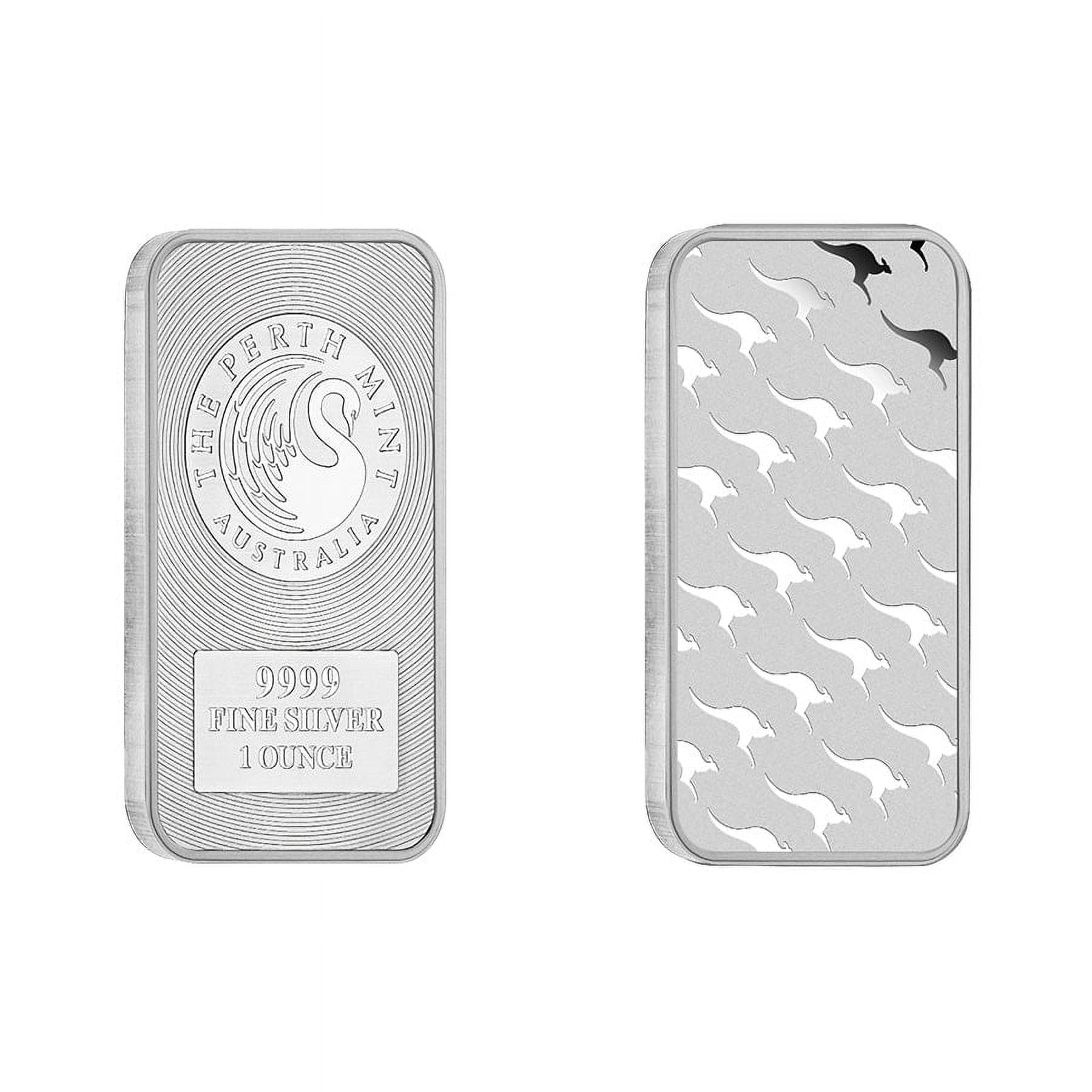 Perth Mint Silver Kangaroo Bars, 2 x 1 oz, .9999 Fine, Australian ...