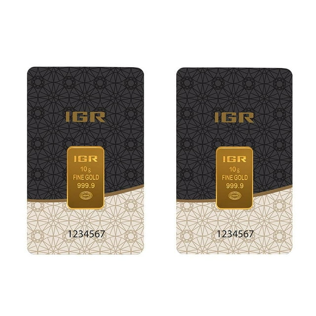Istanbul Gold Refinery IGR - Set of 2 - 10g Gold Bars .9999 Fine (New ...