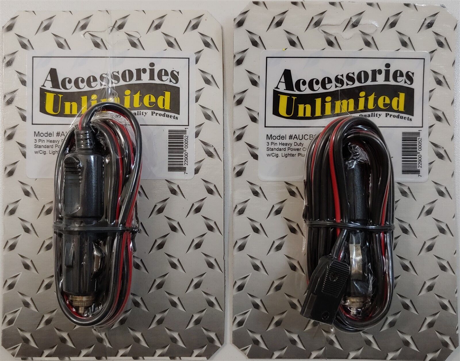 Lot of 2 Accessories Unlimited 3-Pin CB/HAM Radio Power Cord w/ Lighter ...