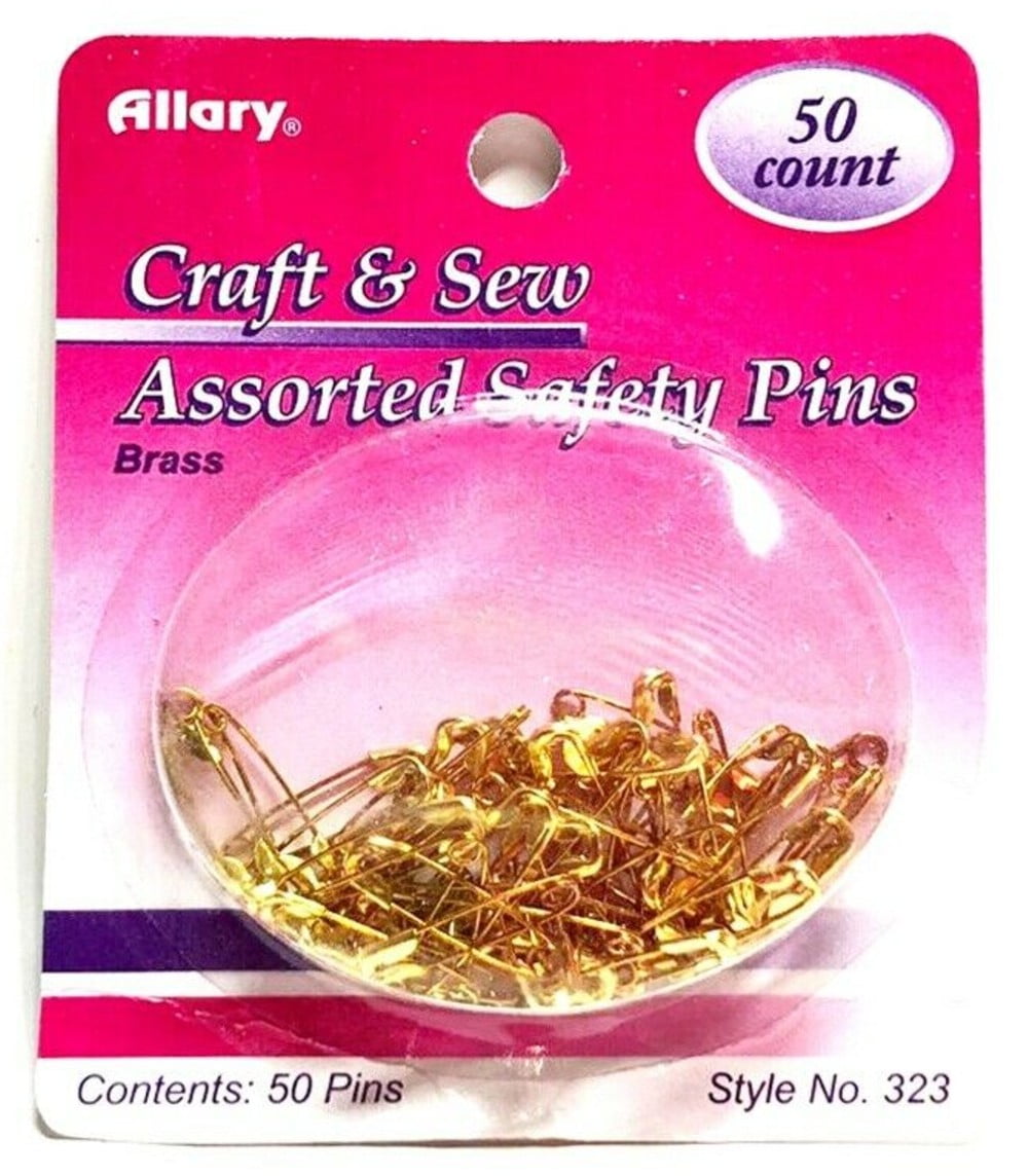 Lot of 2 Allary Style #323 Assorted Safety Pins, Brass, 50 Count ...