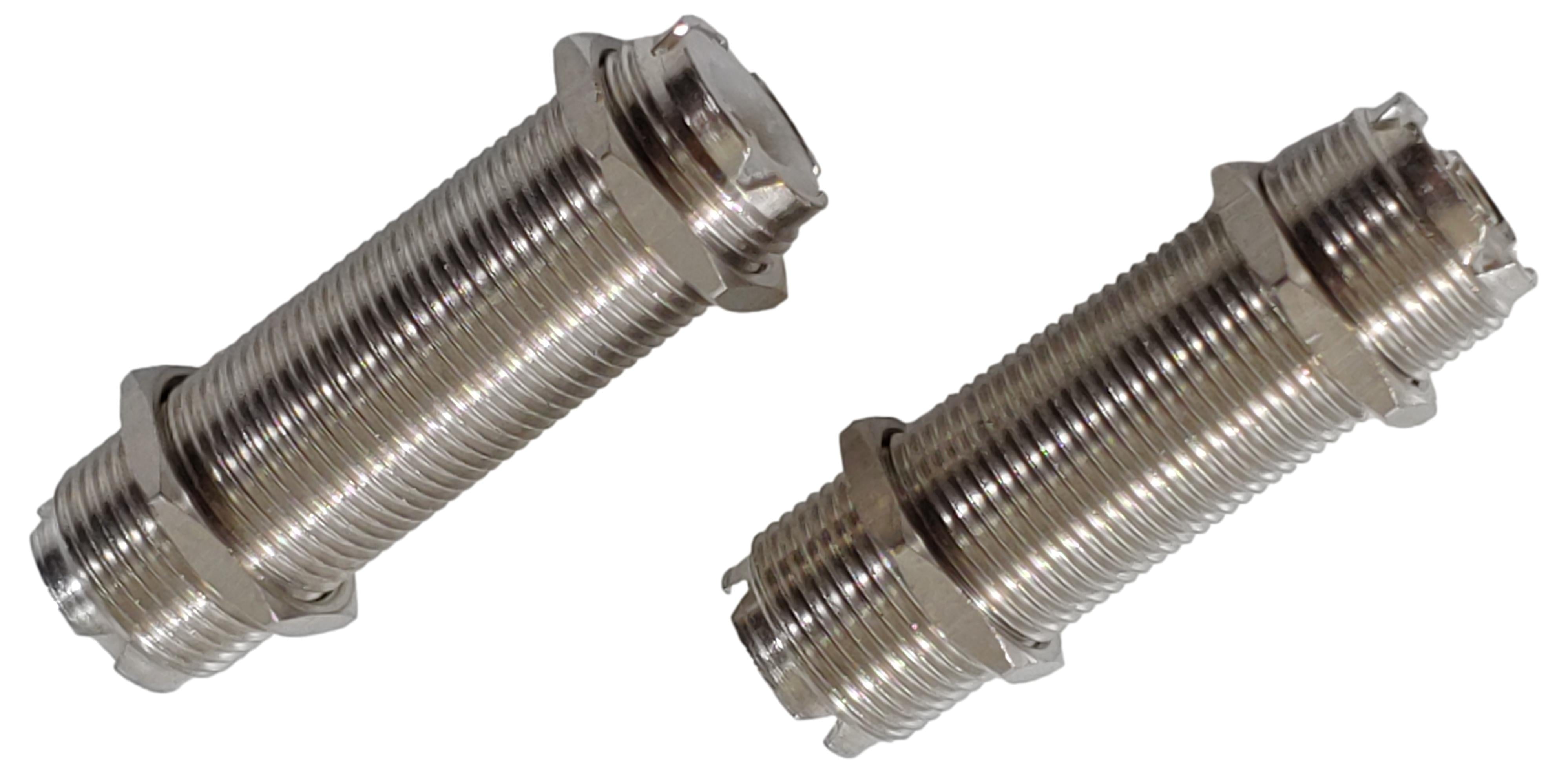 Lot of 2 Double Female SO-239 UHF Bulkhead Ham Radio Through-Wall 2 ...