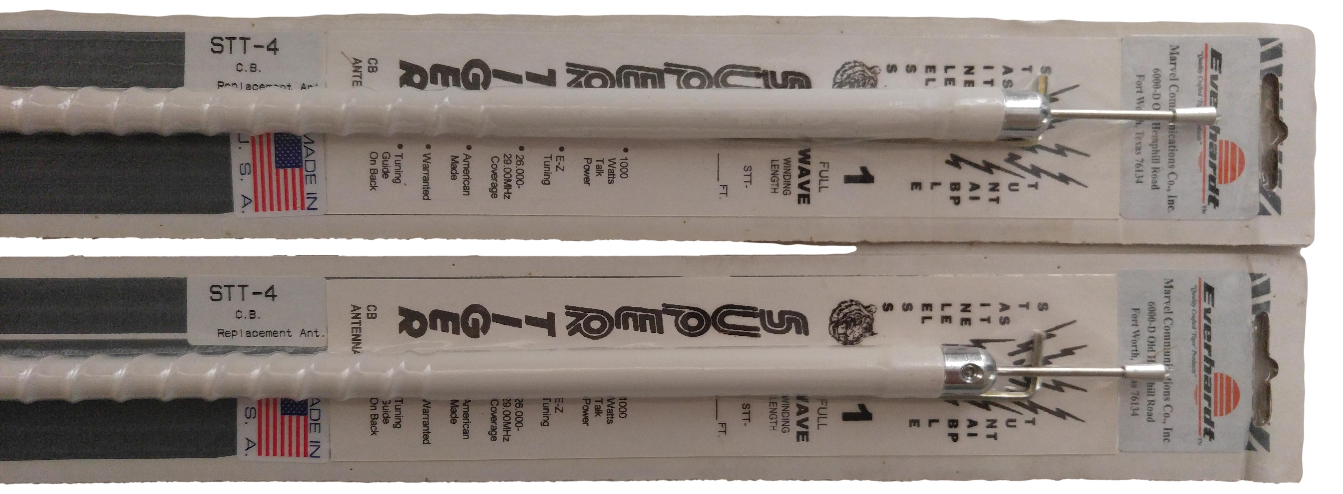 Lot of 2 Everhardt STT4-W 4 ft Fiberglass Tuneable CB Antenna 1000 Watt ...