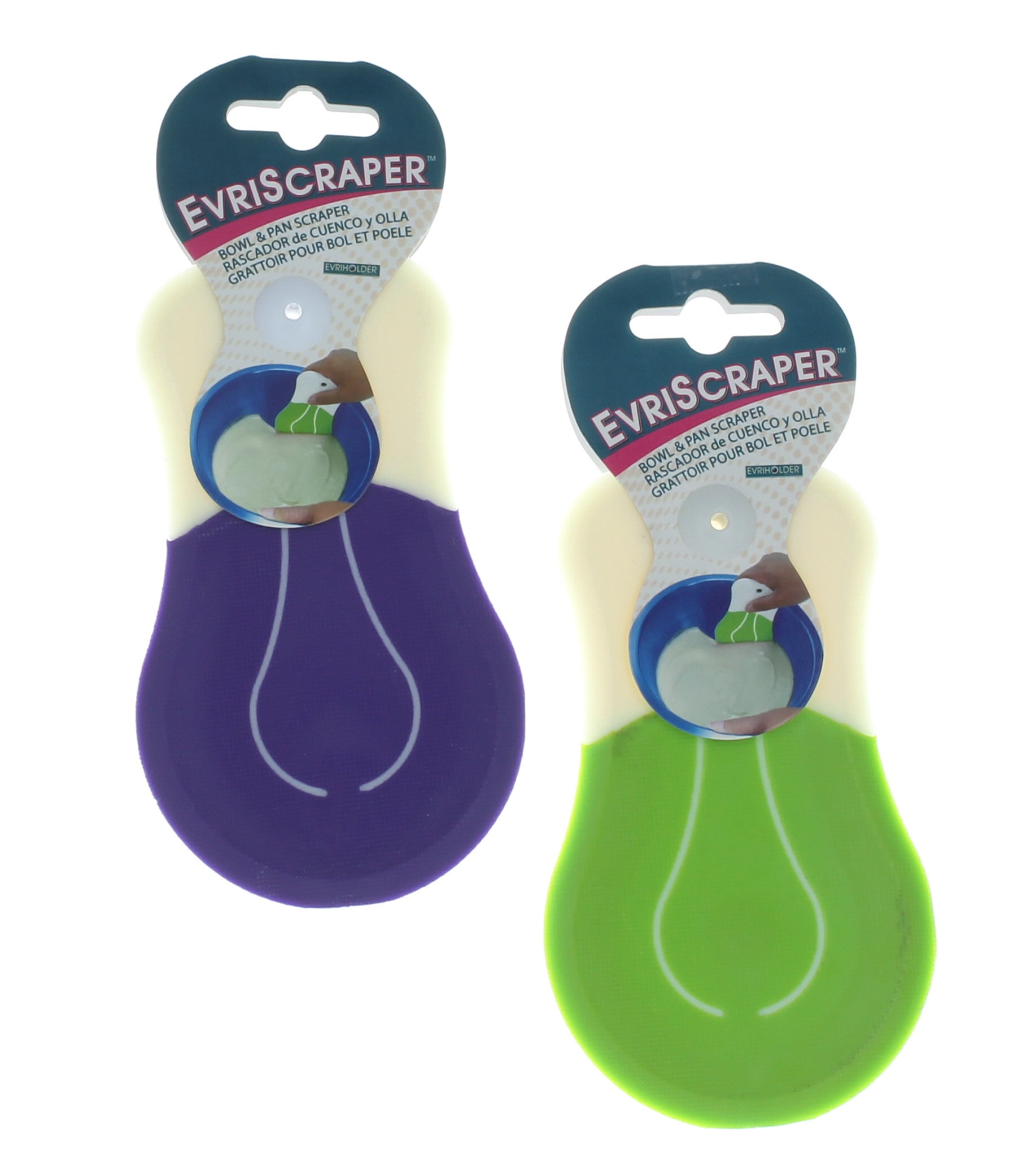 Lot of 2 EvriScraper Bowl & Pan Scraper Plastic Mixing Scraping Kitchen ...