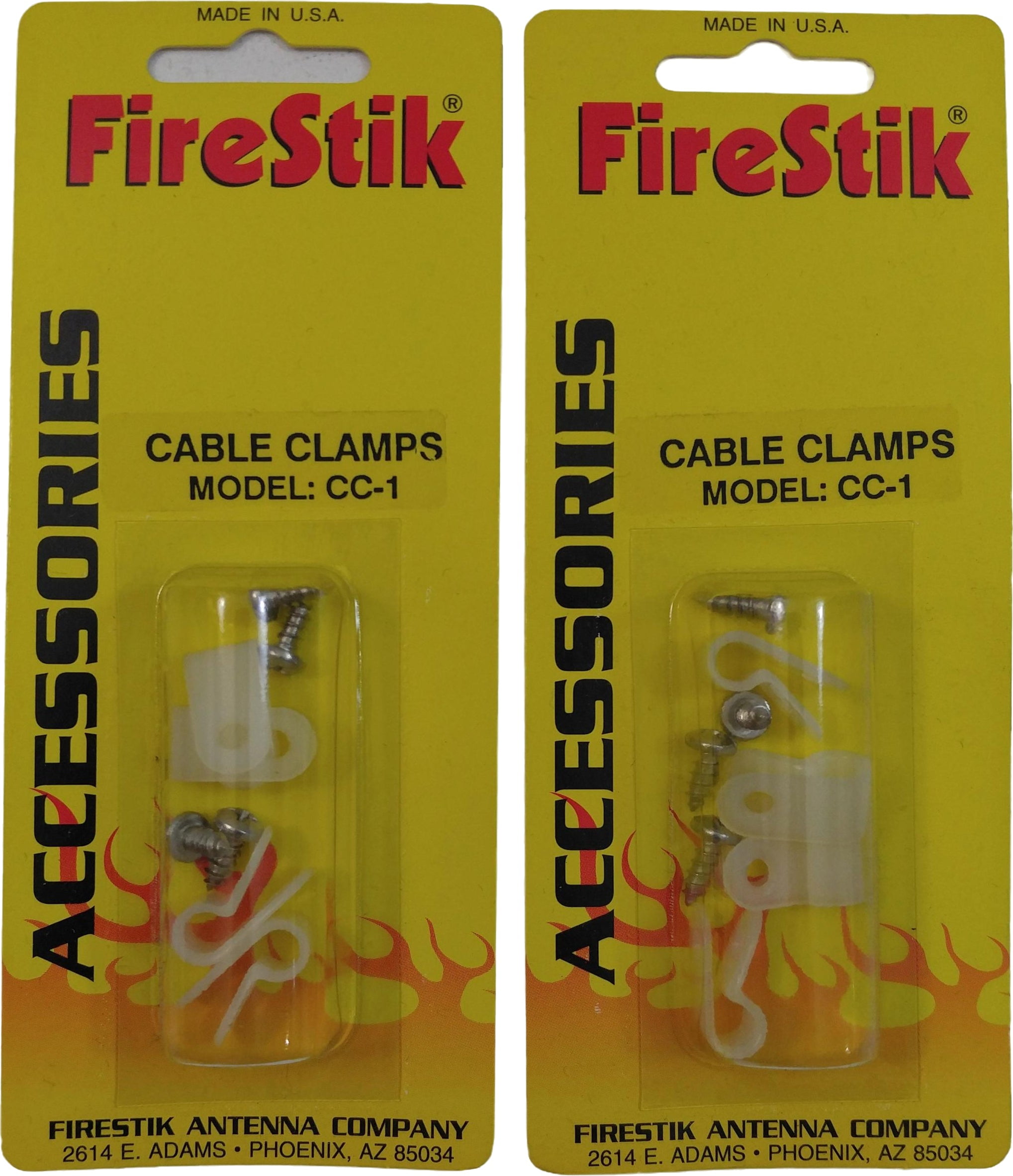 Lot of 2 Firestik CC-1 Clear Plastic CB Antenna Coax Cable Clamps 4 pcs ...