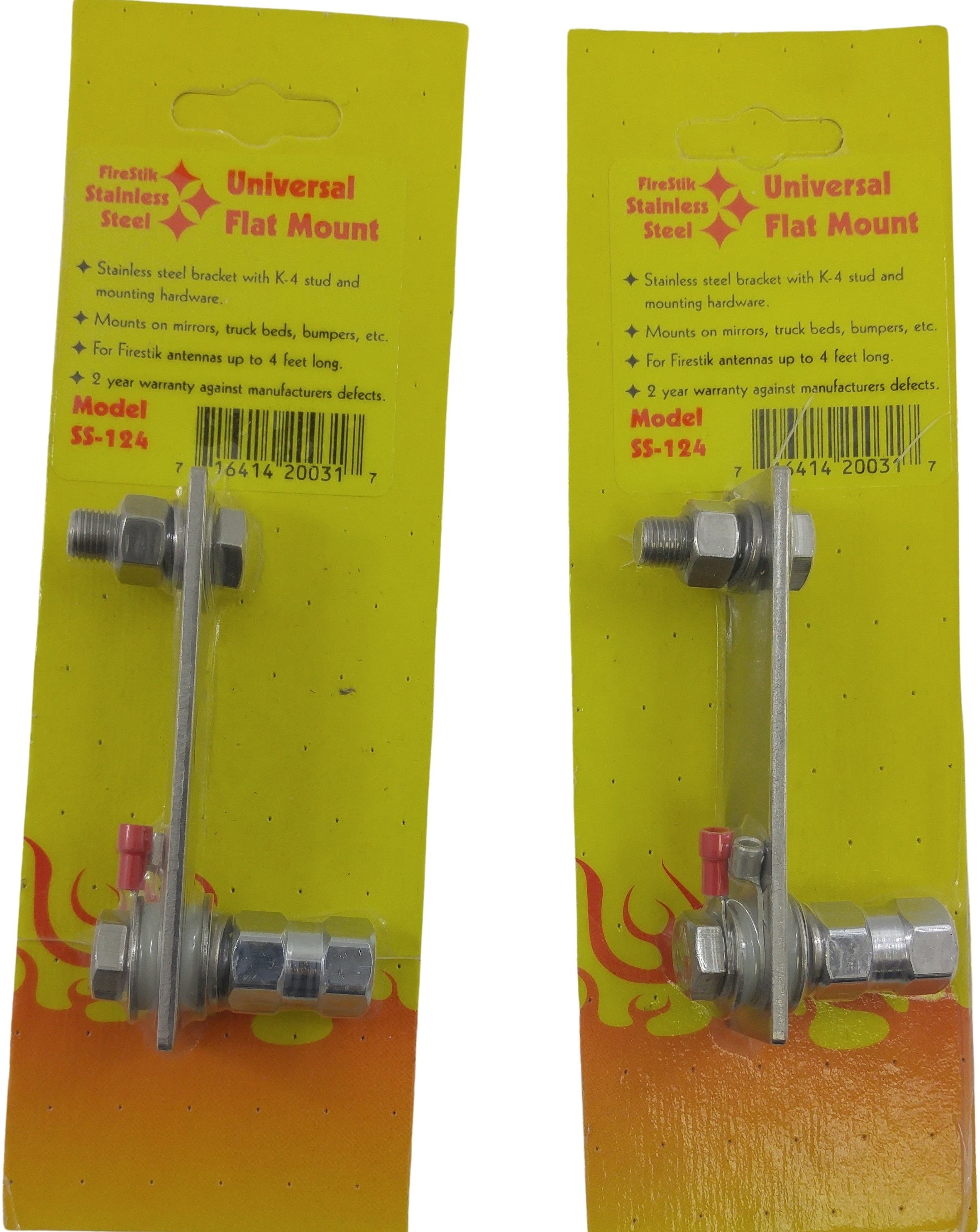 Lot of 2 Firestik SS-124 Stainless CB Radio Antenna Universal Flat ...