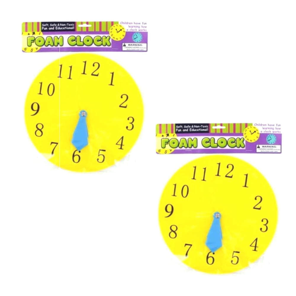 Lot of 2 Foam Clock Fun and Educational Teaching Supplies - Walmart.com