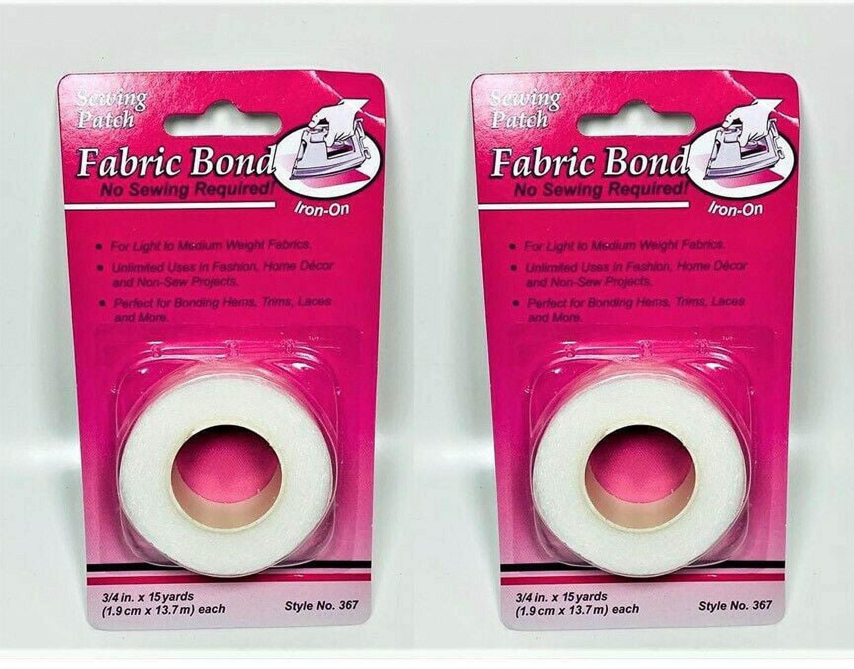 Lot of 2 Iron-on Fabric Bond 3/4" x 15 Yards (30 Yards) - Walmart.com