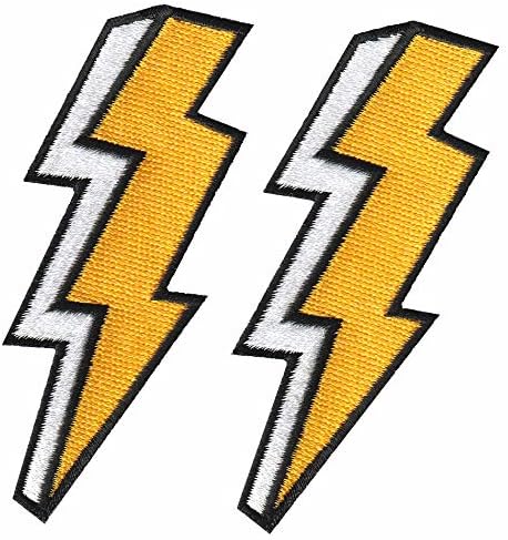 Lot of 2 Lightning Bolts Strike Electrical Storm zap DIY Embroidery ...