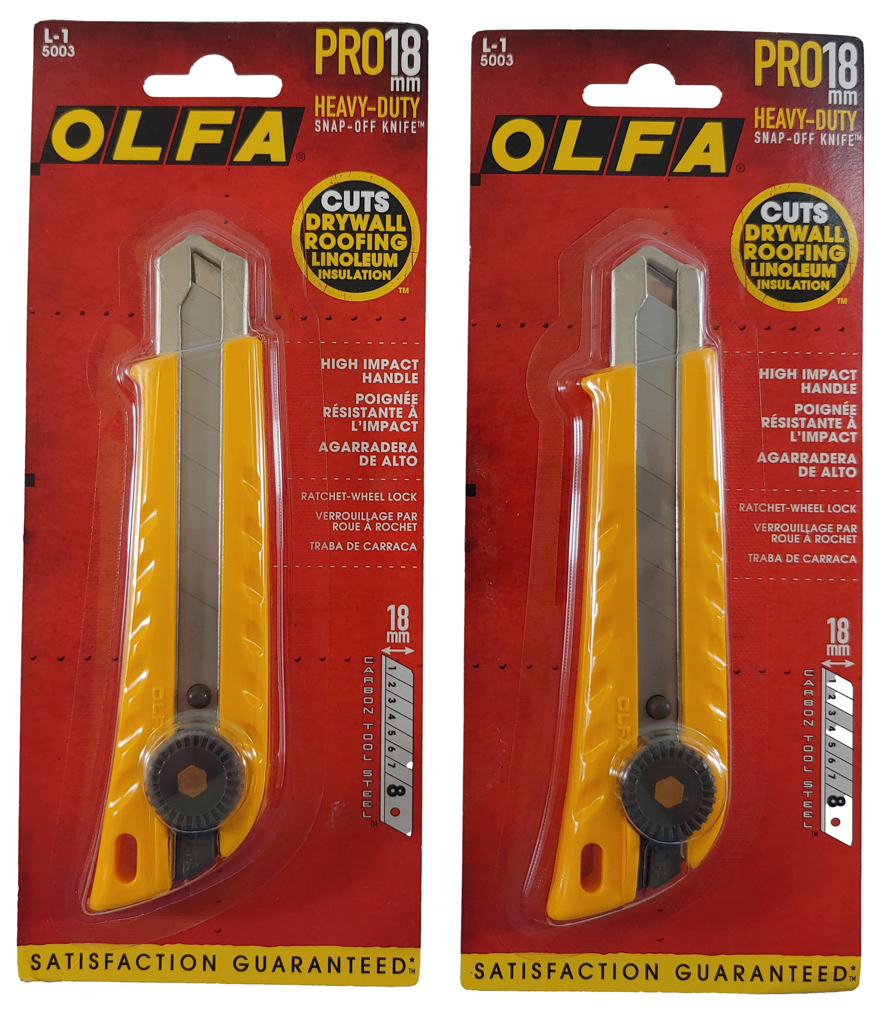 Lot of 2 OLFA 5003 L-1 18mm Ratchet-Lock Heavy-Duty Utility Knife - Walmart.com